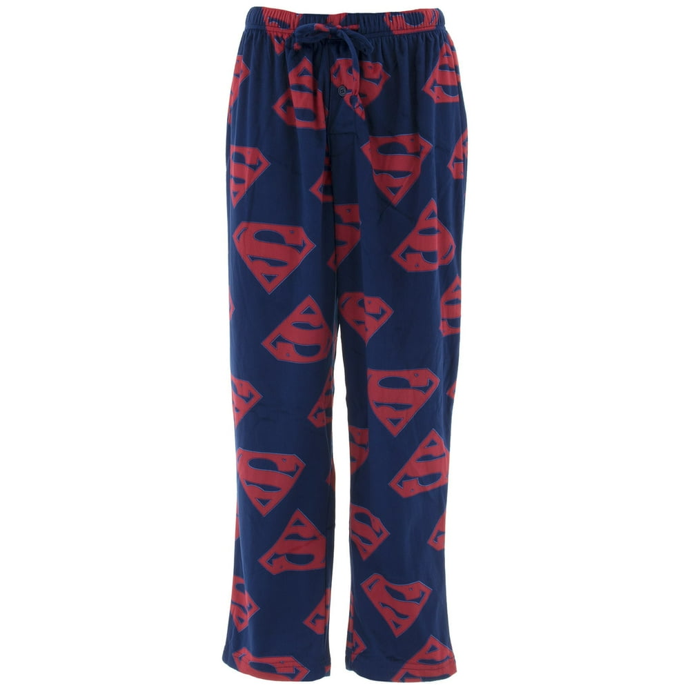 DC Comics - DC Comics Men's Superman Logo Navy Sueded Fleece Pajama ...