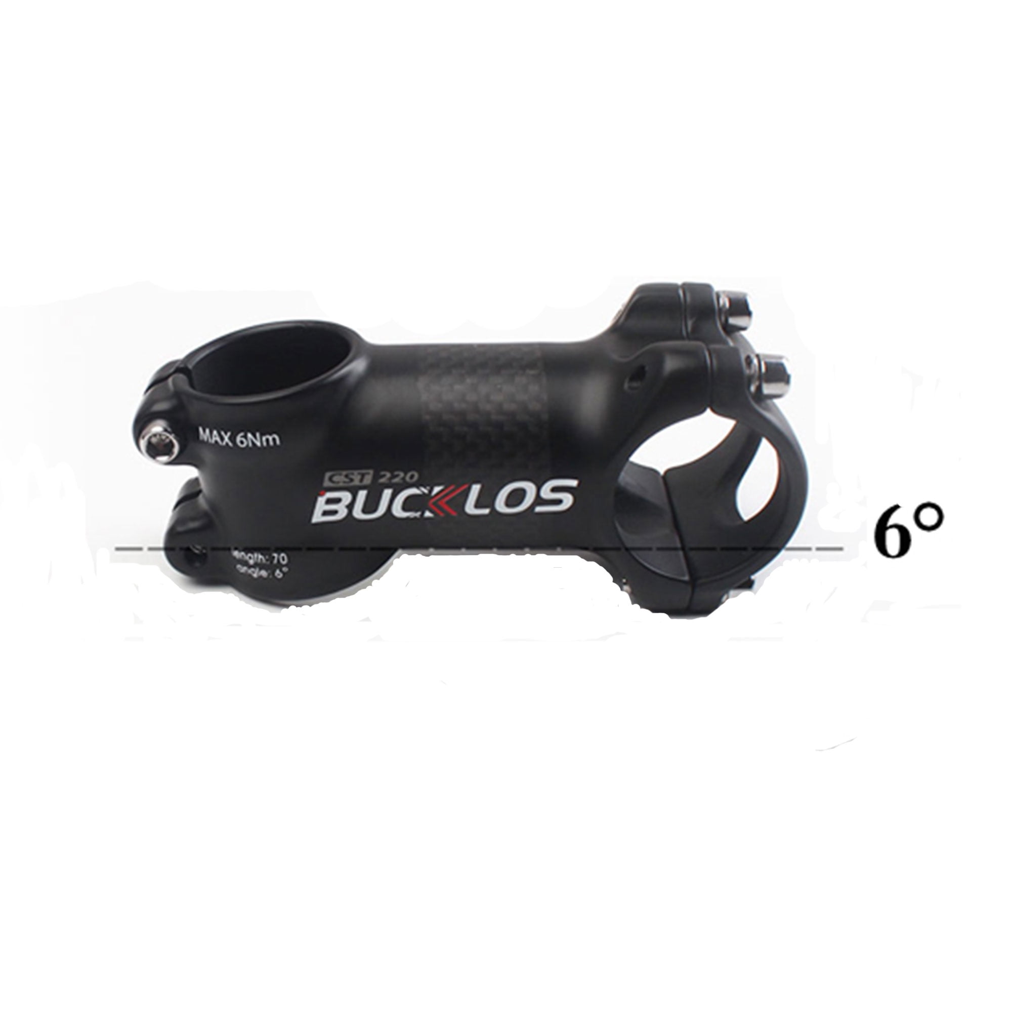 BUCKLOS Bike Stem Carbon Fiber/Aluminum 6 Degree MTB 60/70/80/90/100 ...