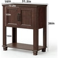 Coffee Bar Table with 2-Door Cabinet and Open Shelf, Walnut Finish, for ...