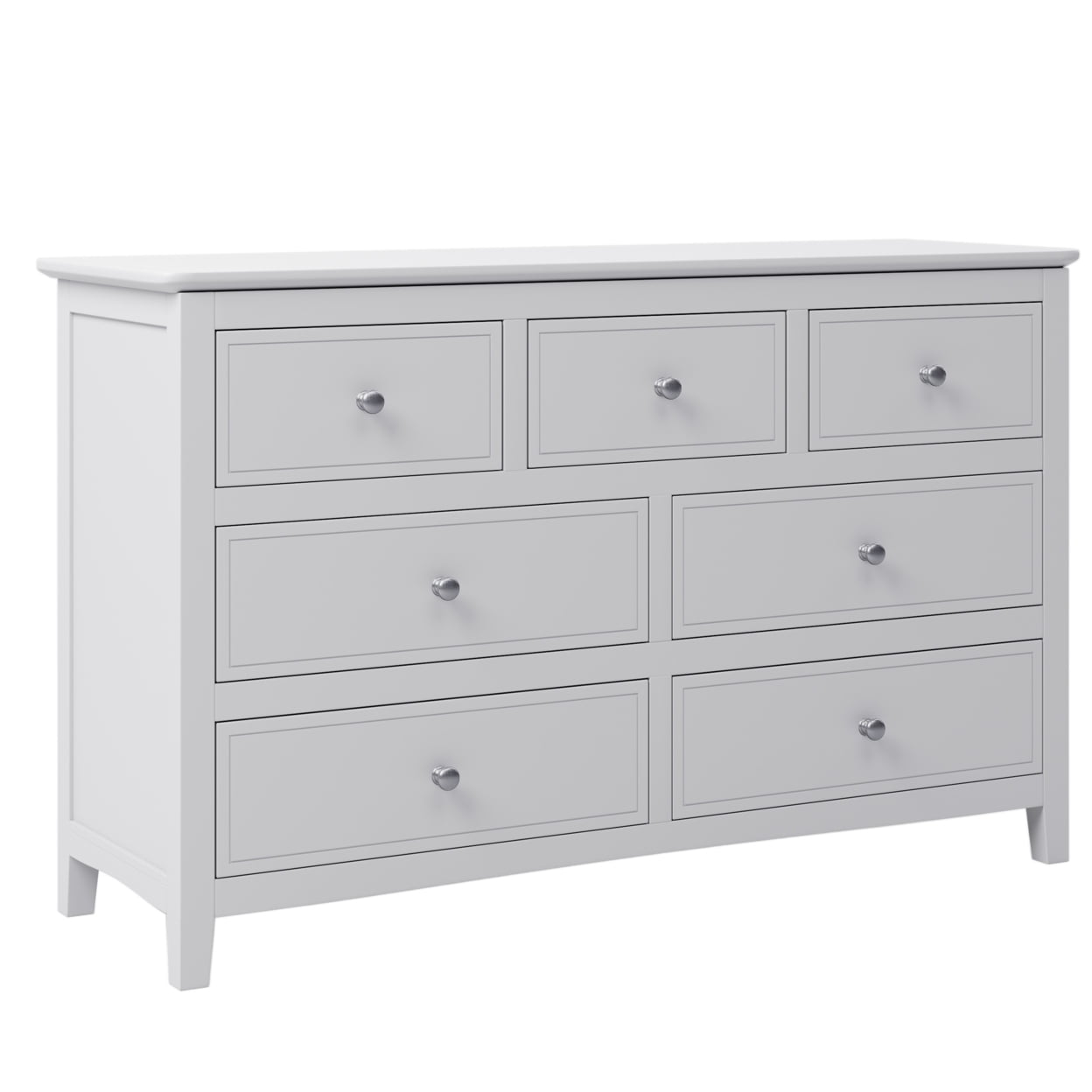 Karo 48 Inch Modern Tall Dresser Chest with 7 Drawers, Crisp White ...