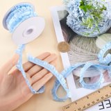 10Yards Ruffled Elastic Trim Sky Blue Tulle Trim Fabric Stretch Ruffle ...