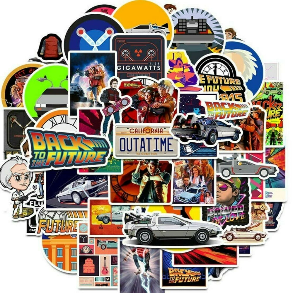 Back to the Future Movie Themed Set of 50 Assorted Stickers Decal Set ...