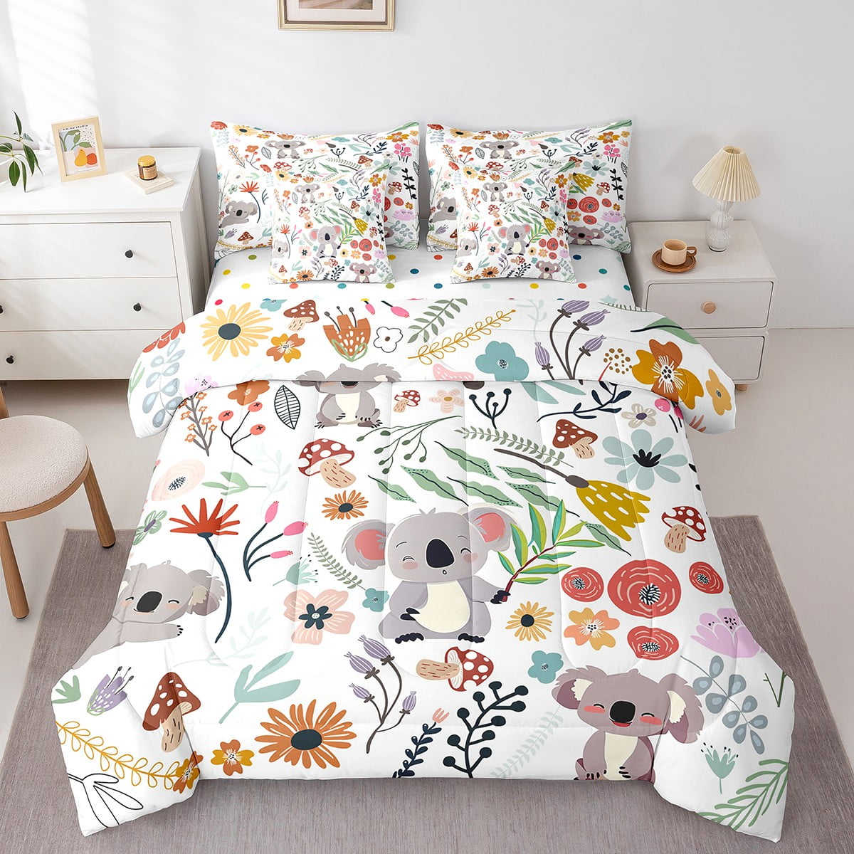 Click here for Yst Cute Koala Comforter Set 7 Piece Bed In A Bag... prices