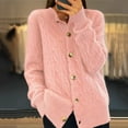 Mrat Colorful Sweater Women Button Sweater Cardigan Long Sleeve Casual