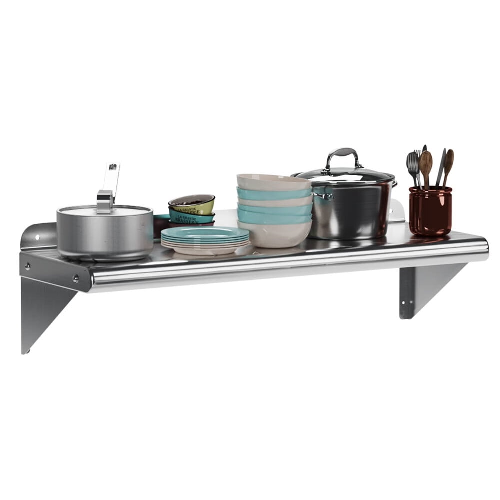 Kitchen Wall Mount Storage Rack Stainless Steel Metal Shelf with ...