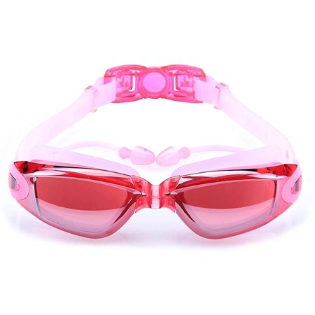 Swimming Goggles with Ear Plugs, UV Protection No Leaking Anti Fog Lens ...