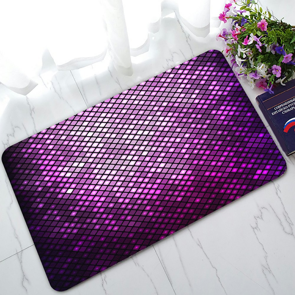 ABPHQTO Mosaic Bright Violet Disco Doormat Entrance Rug Area Rug Floor ...