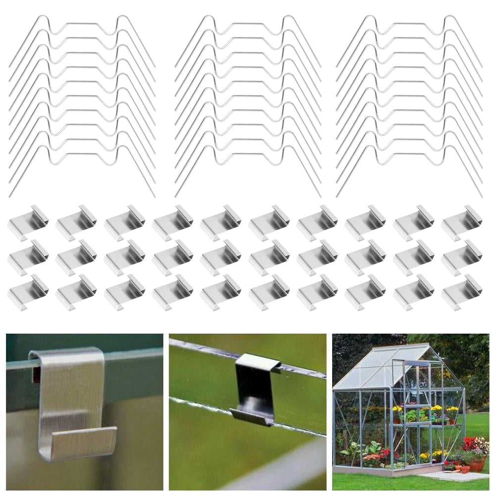 Duety 60pcs Stainless Steel Glazing Clips W Type Z Type Greenhouse Clip ...