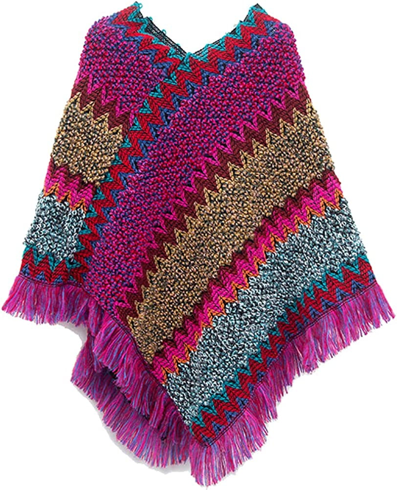 CoCopeaunts Ponchos for Women, Womens Ponchos and Wraps Winter Retro ...