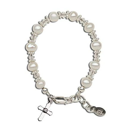 Childrens Baptism, Christening Sterling Silver Cross Bracelet with ...