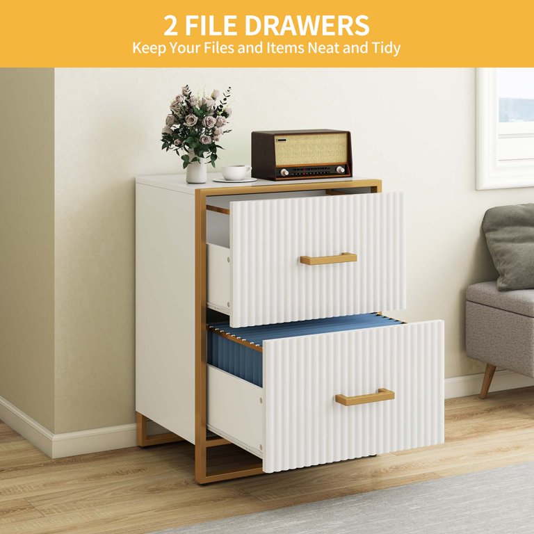 Wood File Cabinets Rolanstar File Cabinet 3 Drawers Mobile Lateral ...