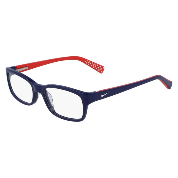Nike 5513 Full Rim Rectangle Obsidian/University Red Eyeglasses ...