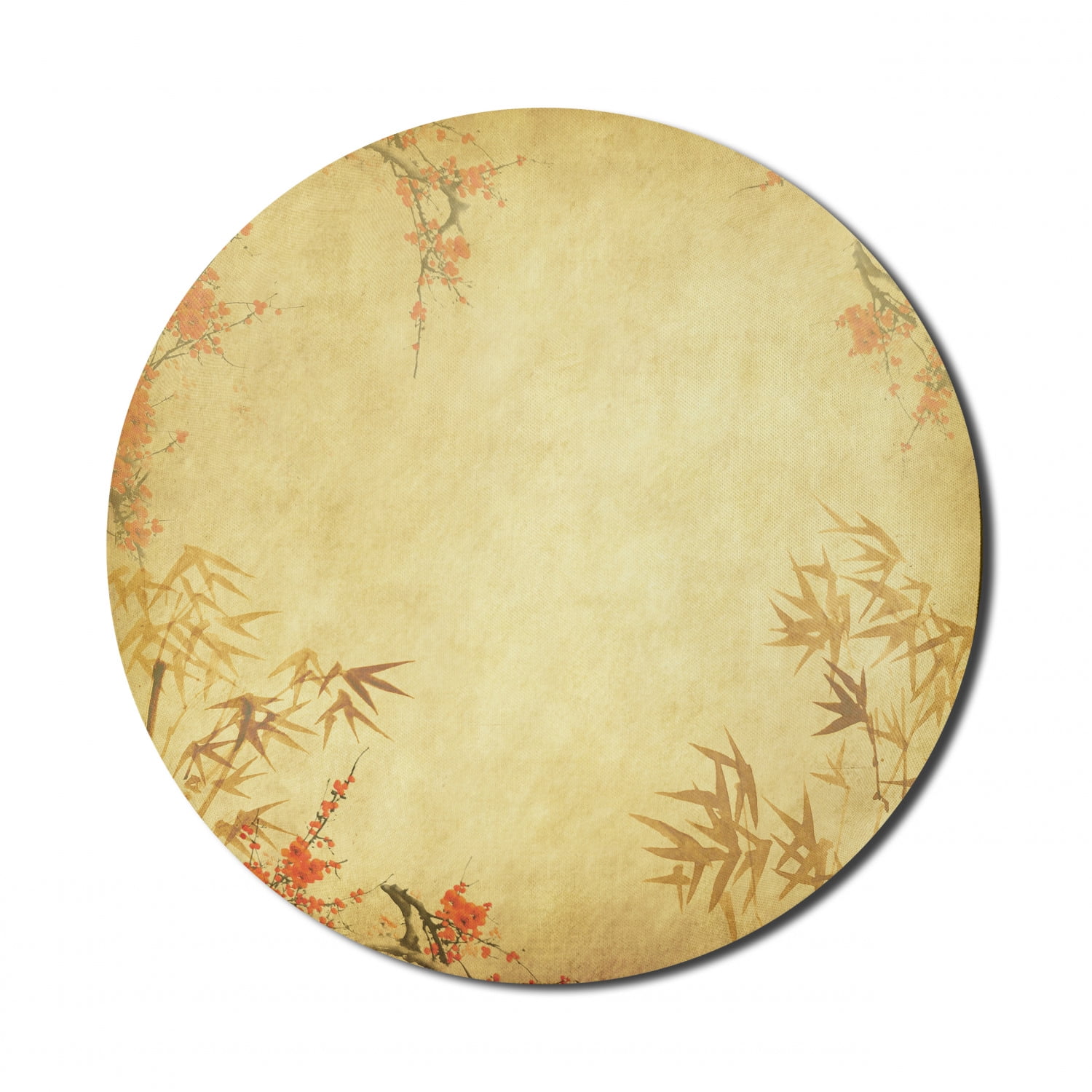 Bamboo Print Mouse Pad for Computers, Bamboo Stems and Blooming Flower ...
