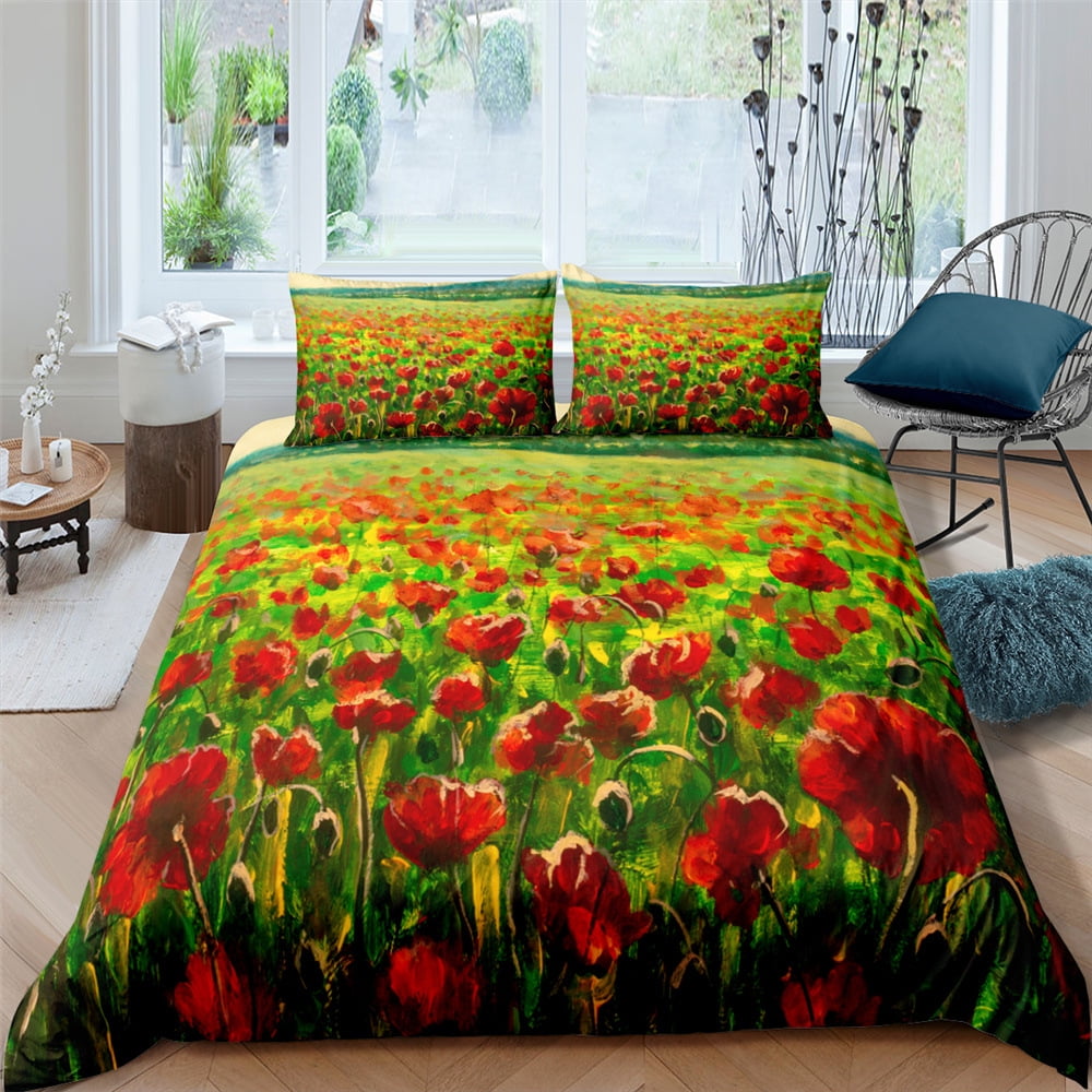 3D Floral Print Flowers Pattern Bed Duvet Cover Set King Size 3PCS 3D ...