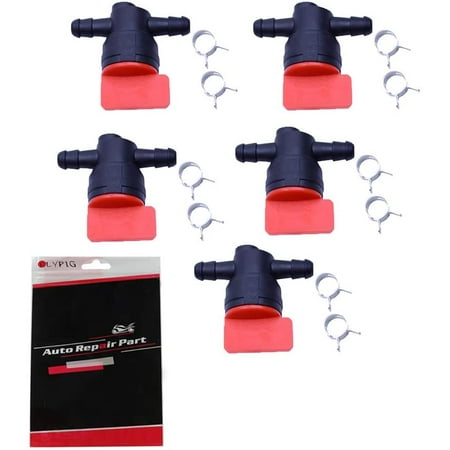 FLYPIG 5Pack Motorcycle Petcock For 1/4 Inch Hose Inline On/Off Fuel ...