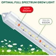 2 Pack 16 Inch Full Spectrum Grow Light Strips, 6500K Sunlike LED Plant ...