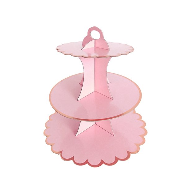 Konesky 3-Layer Cupcake Stand Round Cardboard Cupcake Holder stand,3 ...