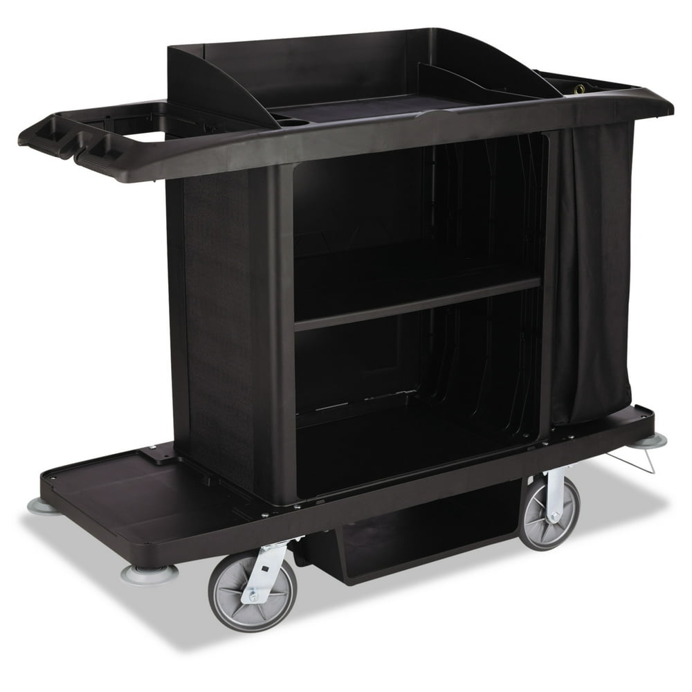 Rubbermaid Commercial Housekeeping Cart, 22w x 60d x 50h, Black ...