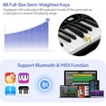 Terence 88-Key Semi-Weighted Folding Portable Electronic Piano with Bluetooth, LCD Screen ...
