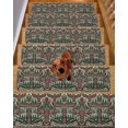 Retro Tribal Pattern Non-Slip Stair Treads for Wooden Steps Green ...