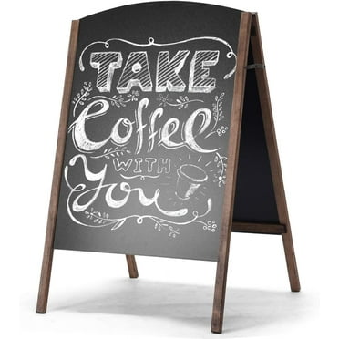 Wooden A-Frame Chalkboard Sign 40" x 20" Magnetic Sidewalk Menu Board ...