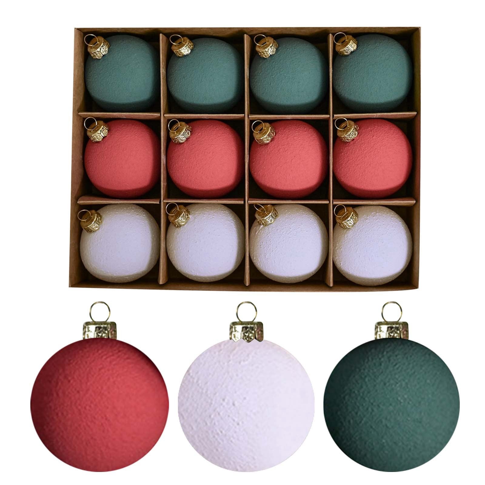 Juego De 12 Adornos Navideños Texturizados De 6 Cm Decoraciones Y ...