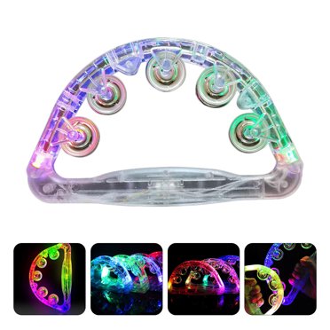 Tambourine Double Row Metal Jingles Bell Hand Held Percussion Half Moon ...