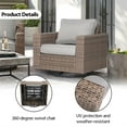 MF Studio Patio Rattan Wicker Swivel Sofa Outdoor Bistro Set Lounge ...