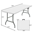 6 Foot Folding Table,White Plastic Folding Table,Built-in Handle,White ...