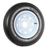 Pre-Mounted Trailer Tire & Rim 5.30-12 5 Lug White Spoke Wheel with ...