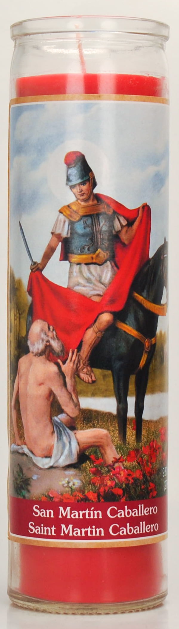 Prayer Candle St Martin Caballero Red Wax, 8 Inch - Walmart.com