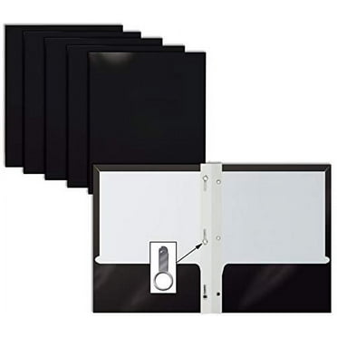 Better Office Products Heavyweight Black Plastic Folders, 2 Pockets ...