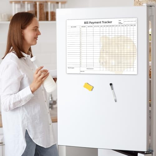 Monthly Bill Payment Checklist Fridge-Friendly Bill Tracker
