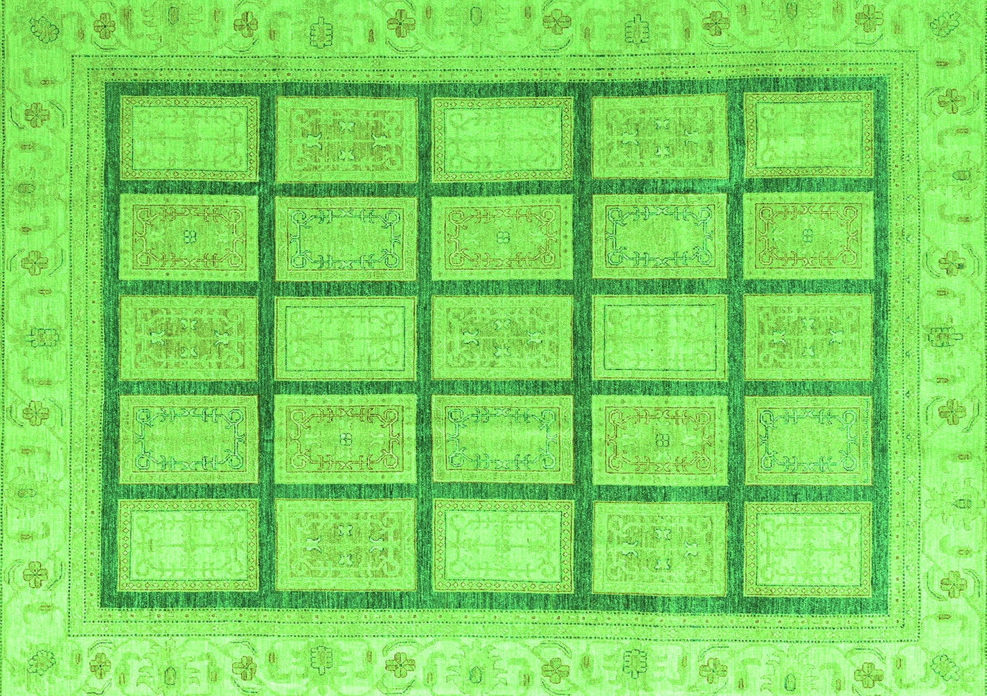 Ahgly Company Indoor Rectangle Abstract Green Modern Area Rugs, 2' x 4 ...
