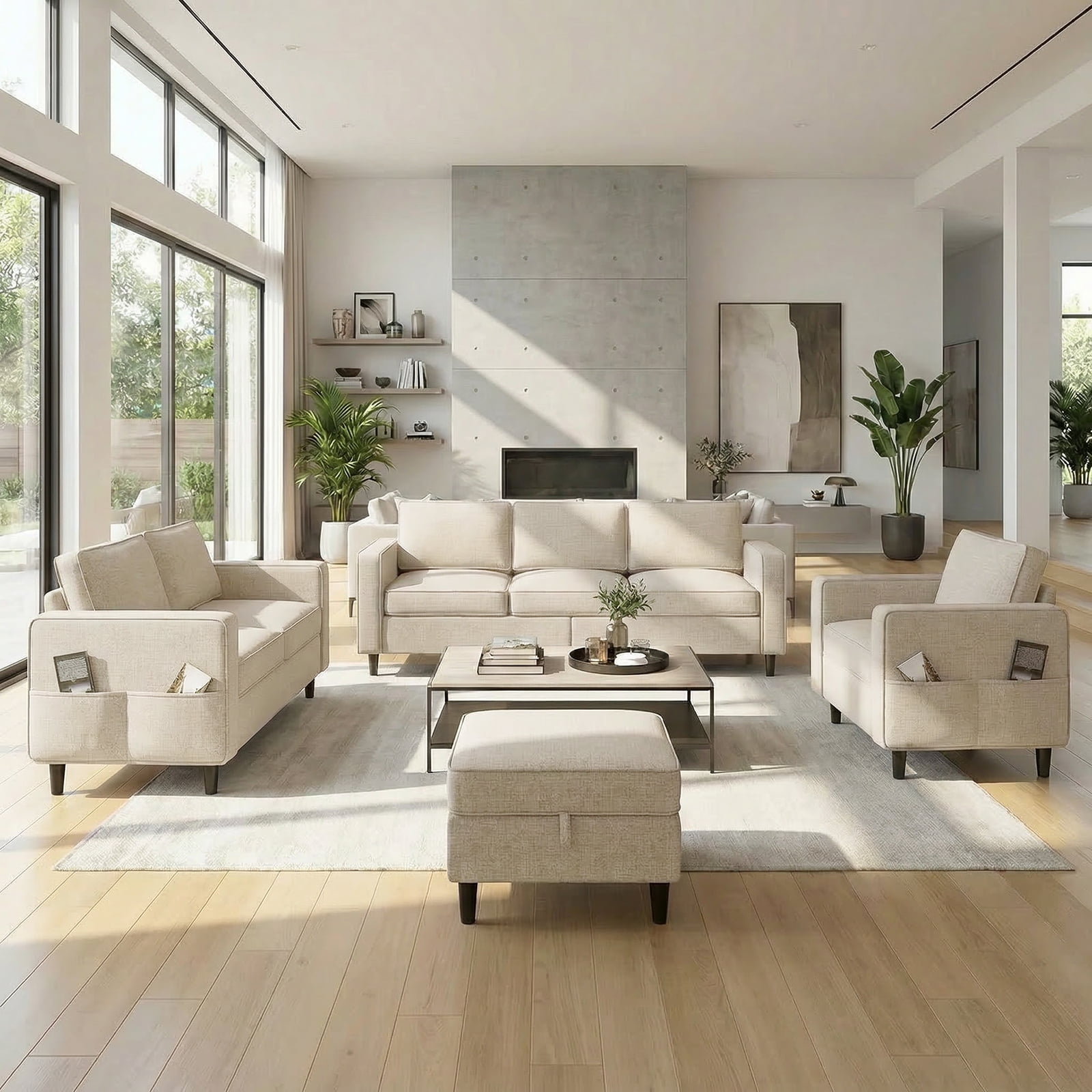 Click here for Mjkone 3 Pieces Living Room Furniture Sets  Linen... prices