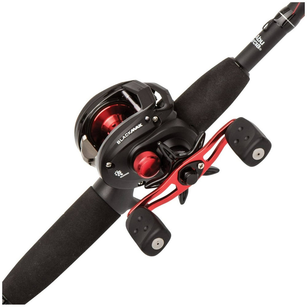 Abu Garcia Black Max Low Profile Baitcasting Reel and Fishing Rod Combo ...