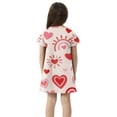 BZSMCE Short Sleeve dress Dress Casual Cotton Dresses-Red Pink Heart ...