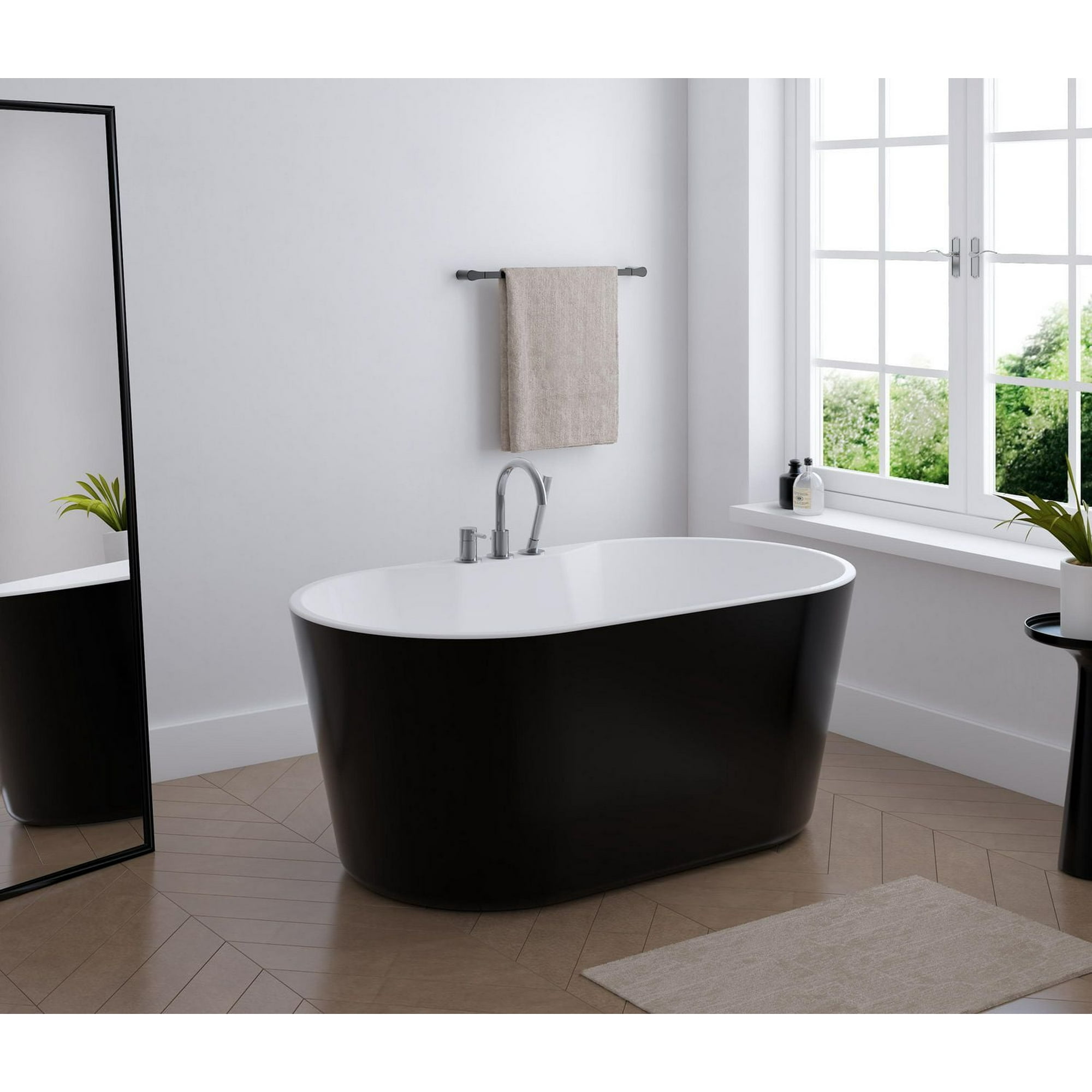 Click here for A & e Bath And Shower Nadia Black Bathtub 56 Inche... prices