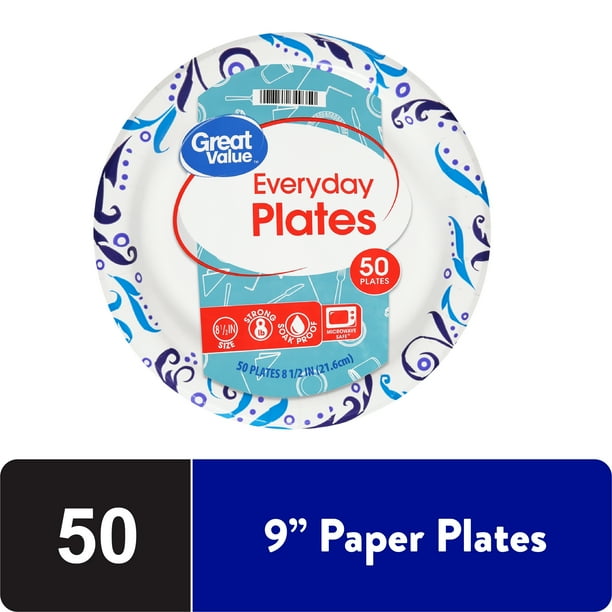 Great Value Everyday Disposable Paper Plates 9in 300ct - Walmart.com