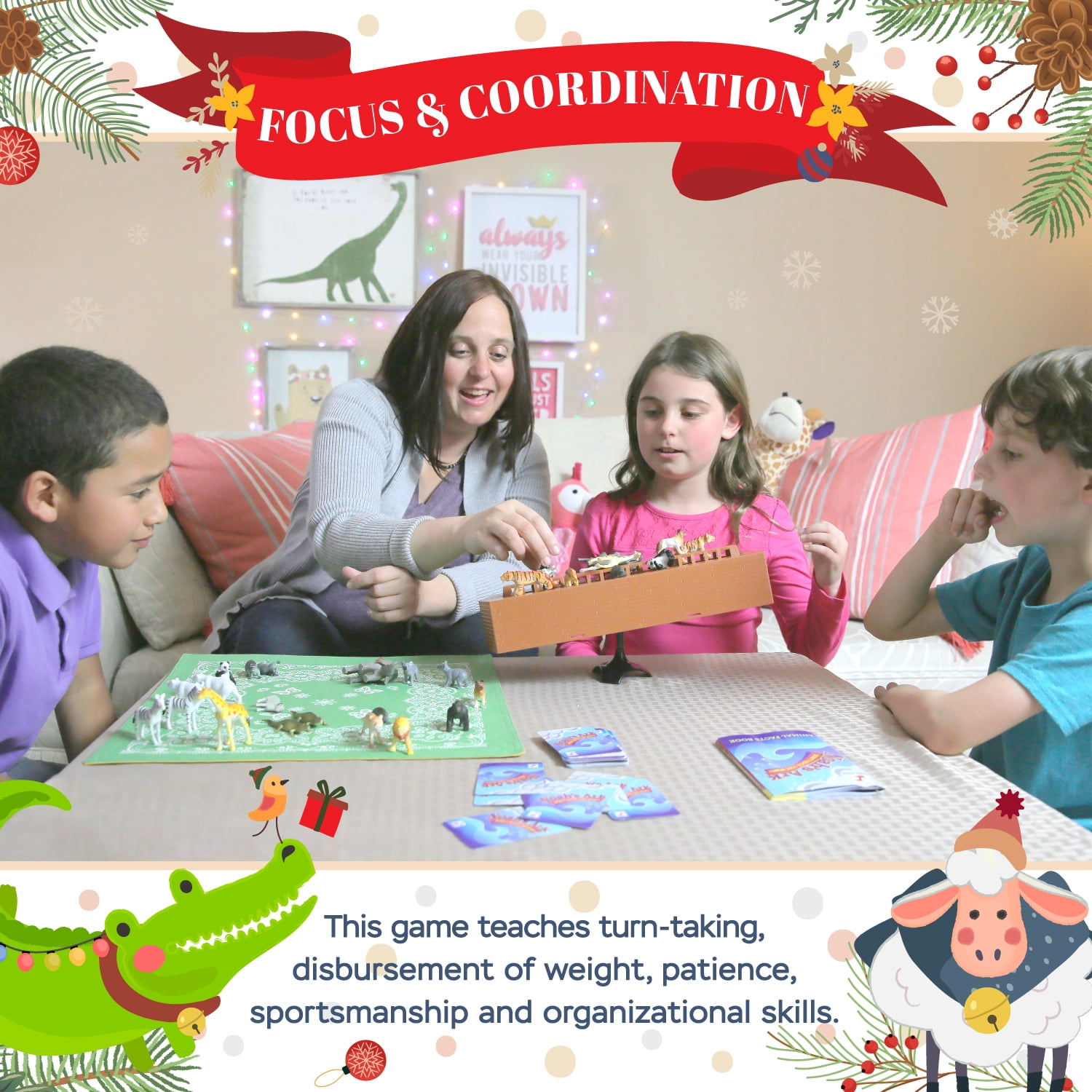 Buy Noah's Ark Board Game, Balancing Game Christian Religious Stacking ...