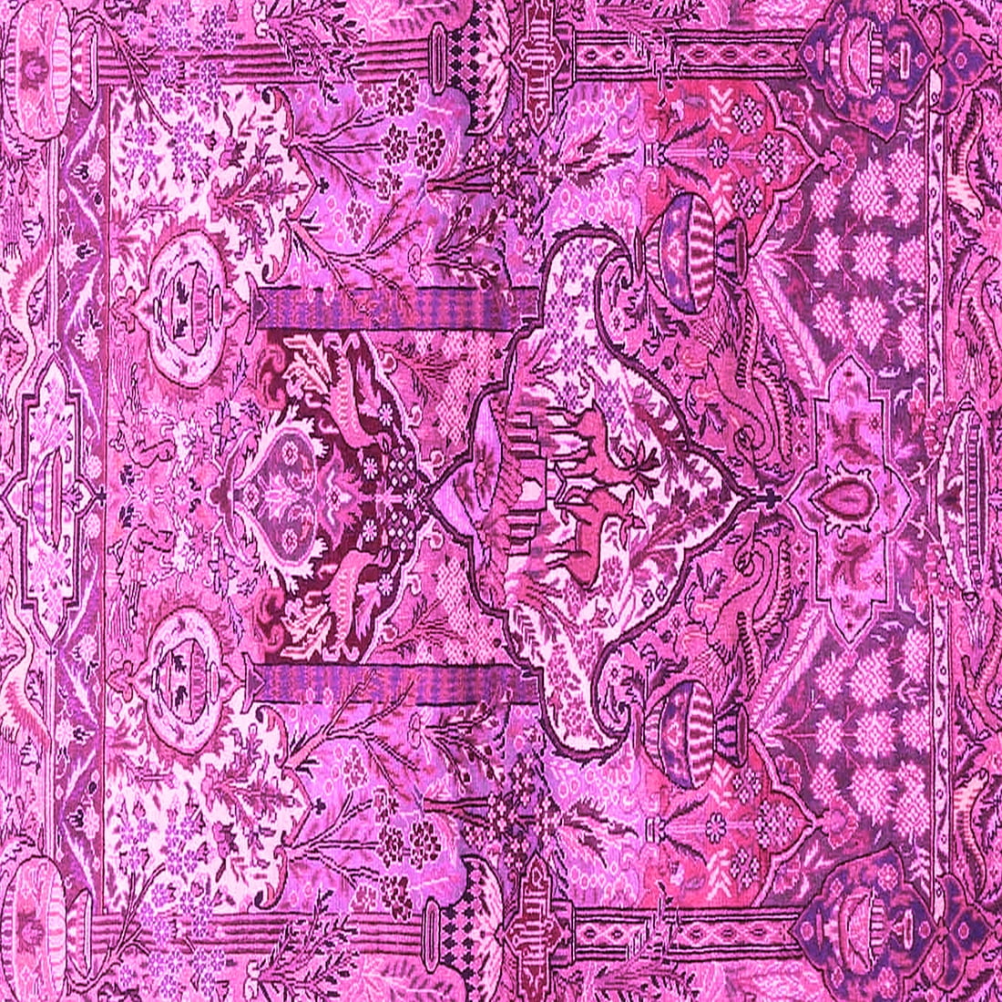 Ahgly Company Indoor Square Persian Pink Traditional Area Rugs, 6 ...