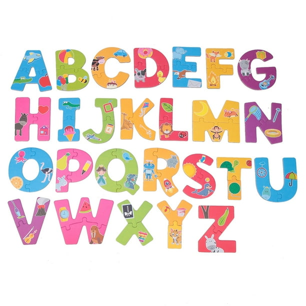 Wooden Numbers Letters Alphabet Puzzle Children Learning Educational ...