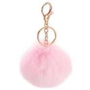 Uxcell Faux Fur Pom Pom Keychain Artificial Cute Puff Ball Keychain ...