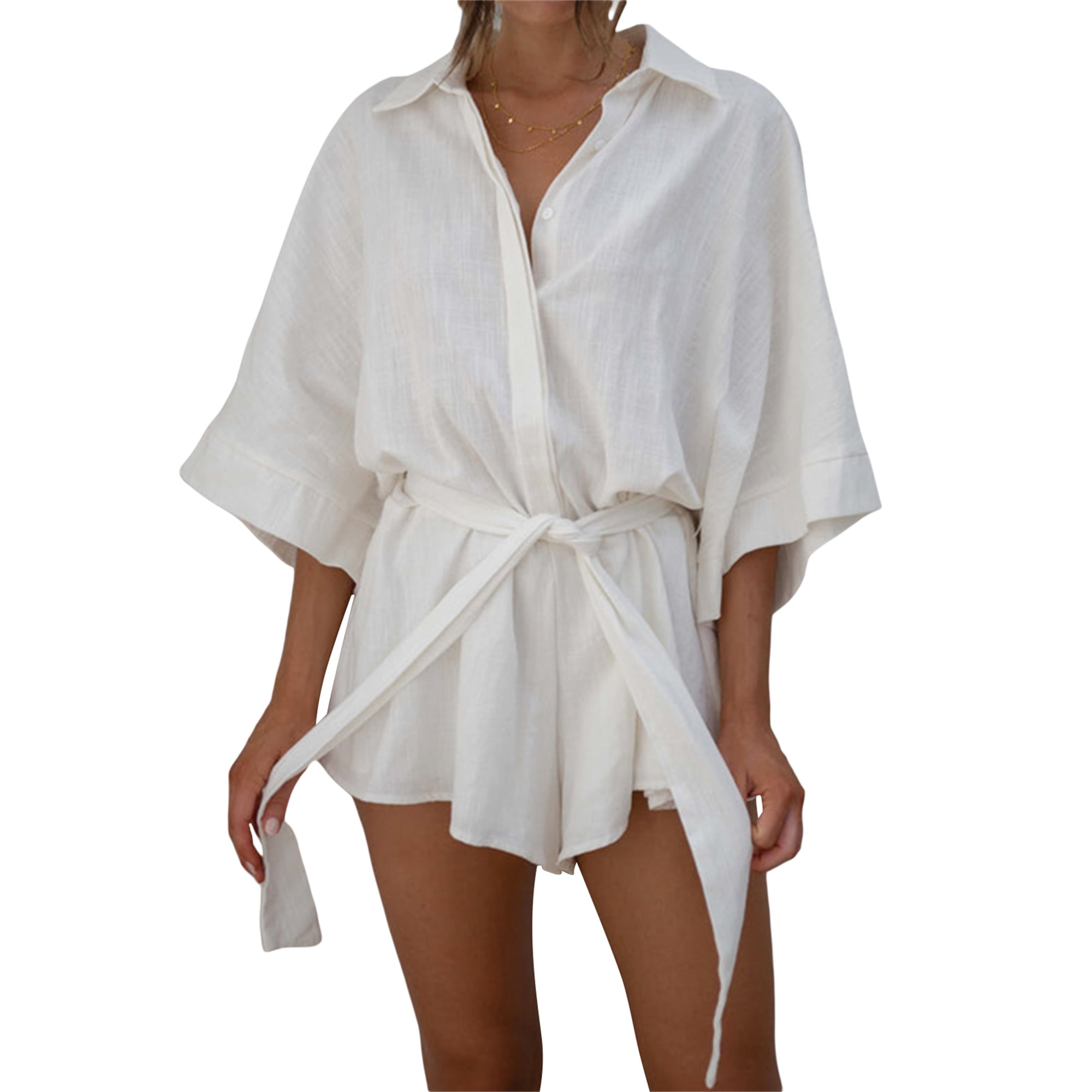 Click here for Gupgi Women Summer Loose Short Jumpsuit Long Sleev... prices