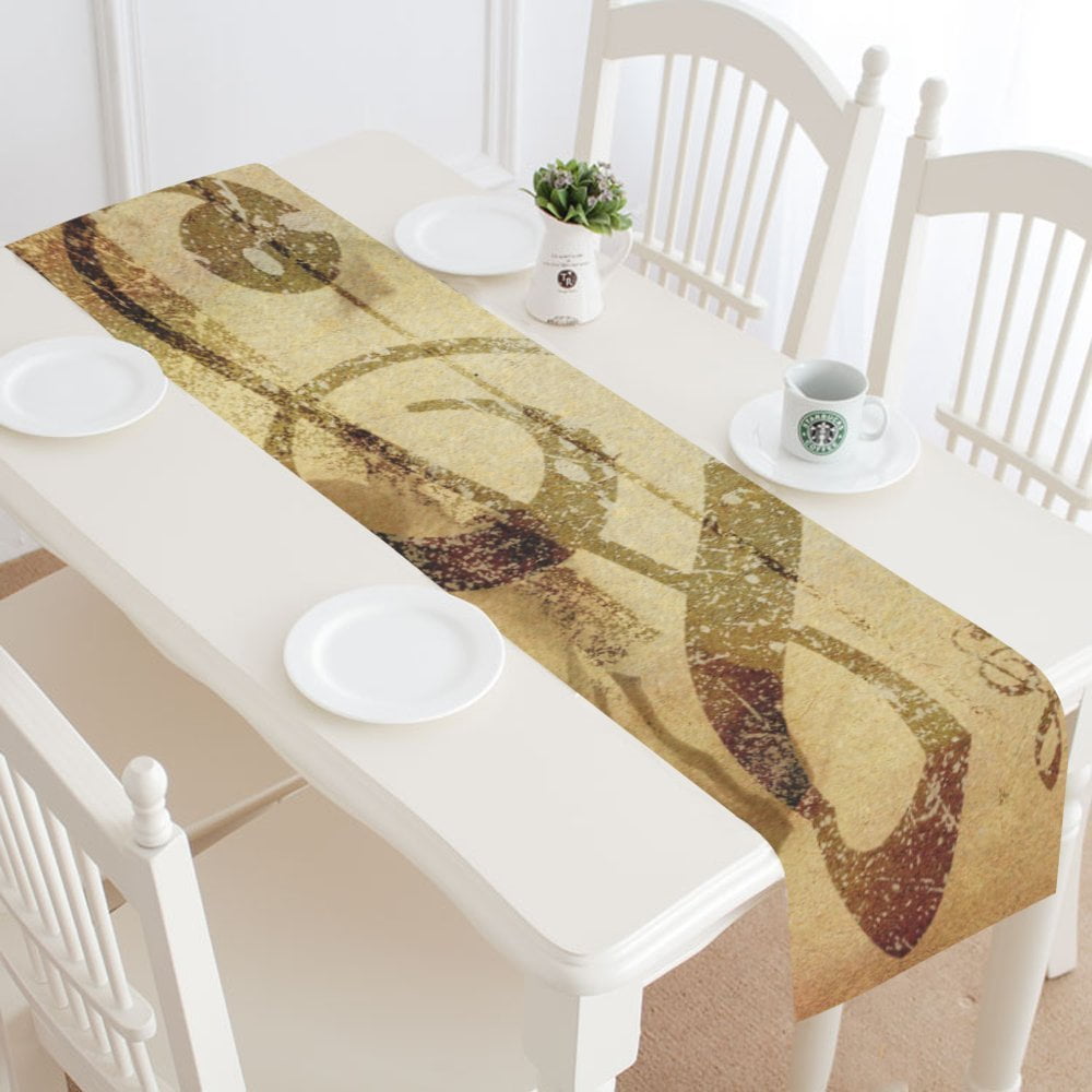 MYPOP Vintage Music Note Table Runner Home Decor 16x72 Inch,Music ...