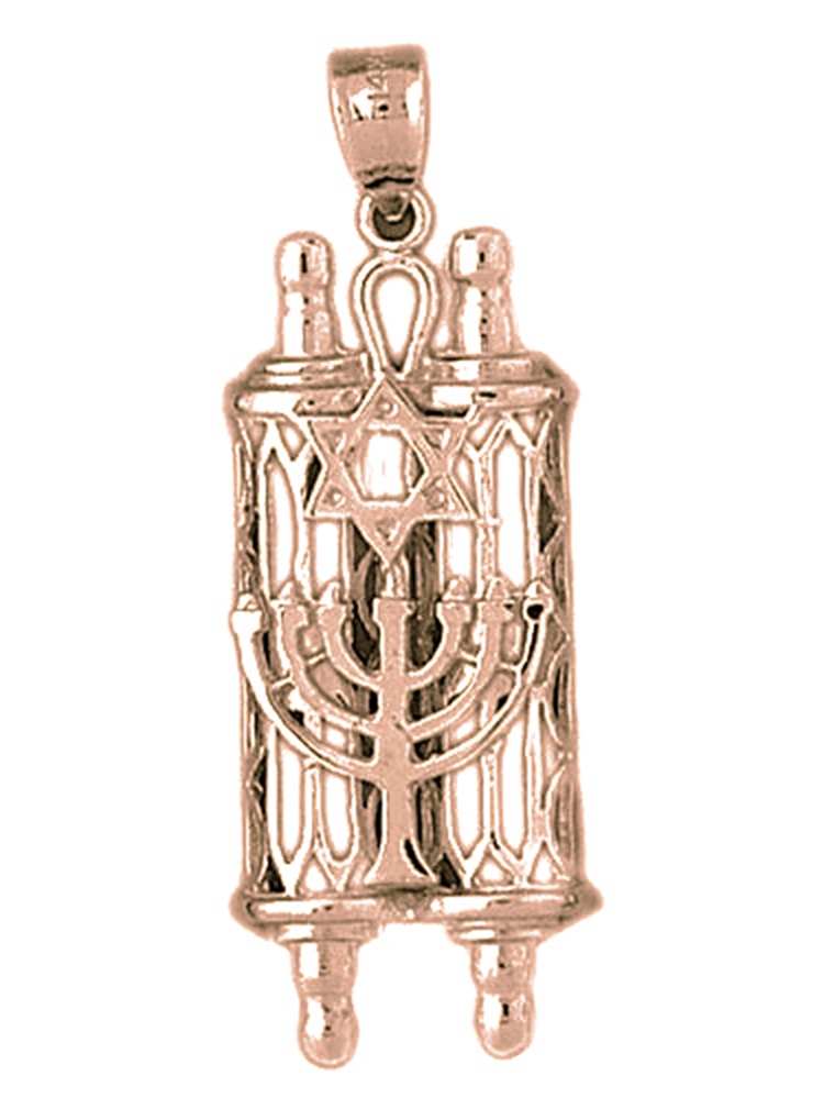 14K Rose Gold Scroll Pendant - 40 mm - Walmart.com