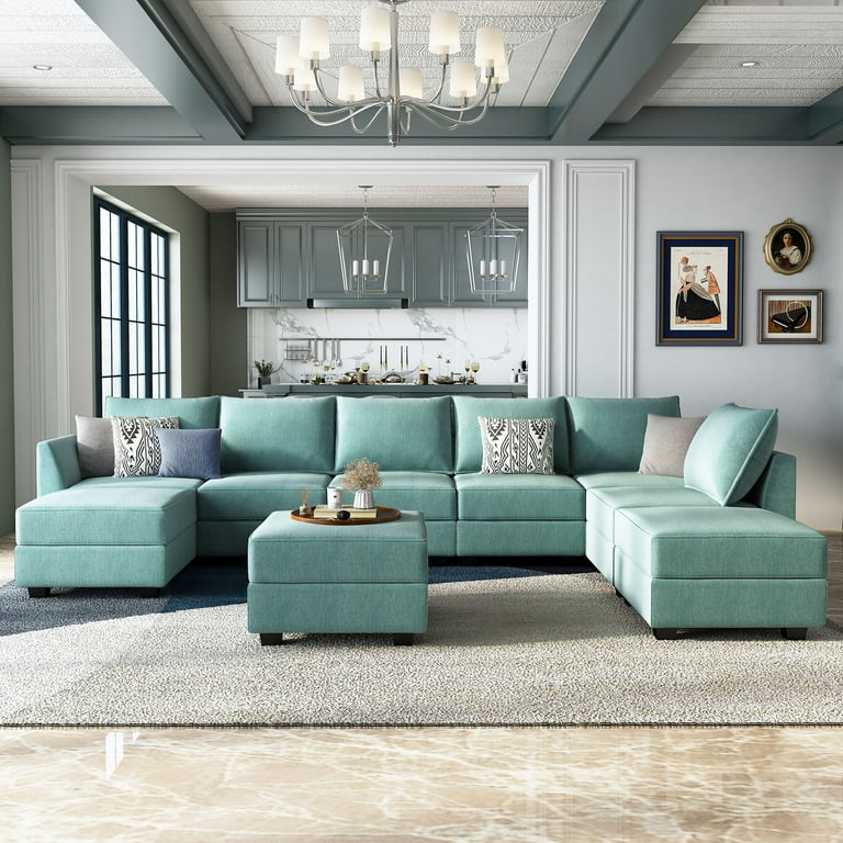 Turquoise Sectional Sofa With Chaise | Baci Living Room