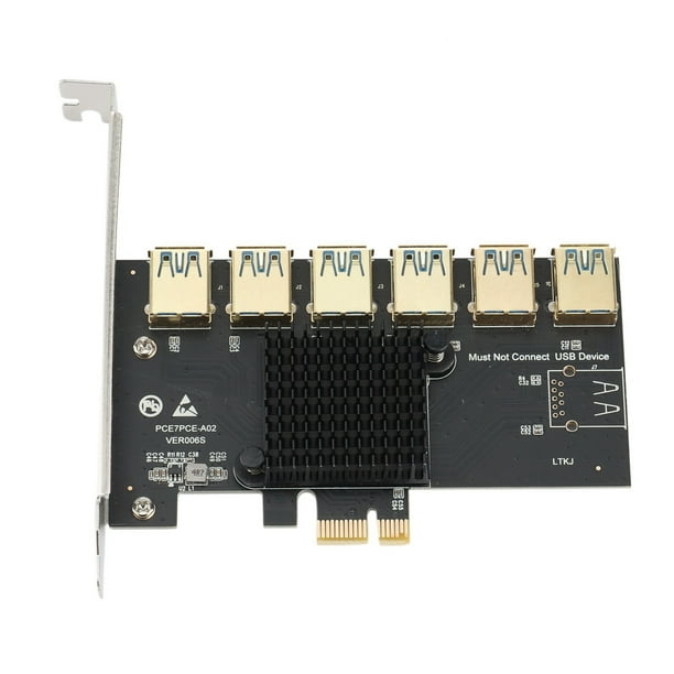PCI Express PCIE 1 to 6 USB3.0 Riser Card for PCI Express X16 Riser ...