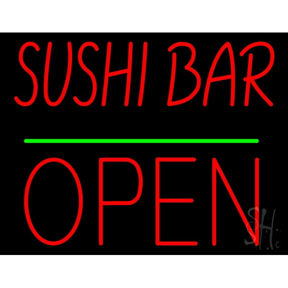 Deli Block Open Green Line LED Neon Sign 15 x 19 - inches, Clear Edge ...