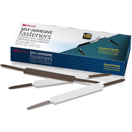 Officemate Self-Adhesive Prong Fasteners, Enamel Finish, 2 inch ...